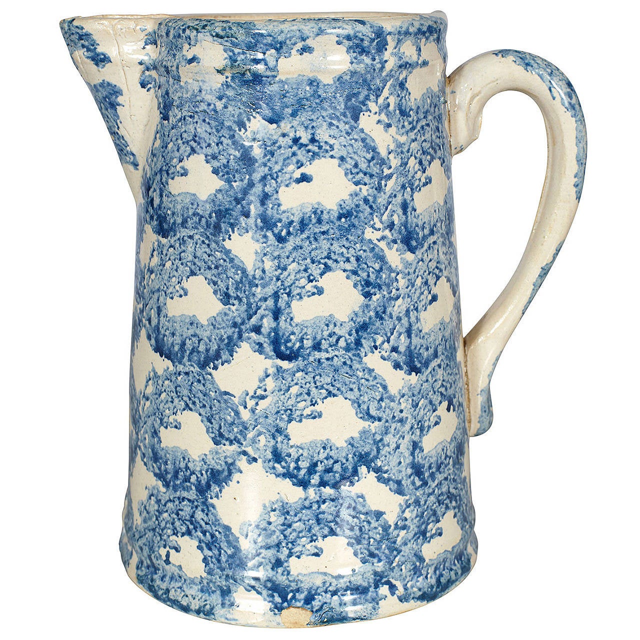 19th Century Spongeware Pitcher at 1stDibs