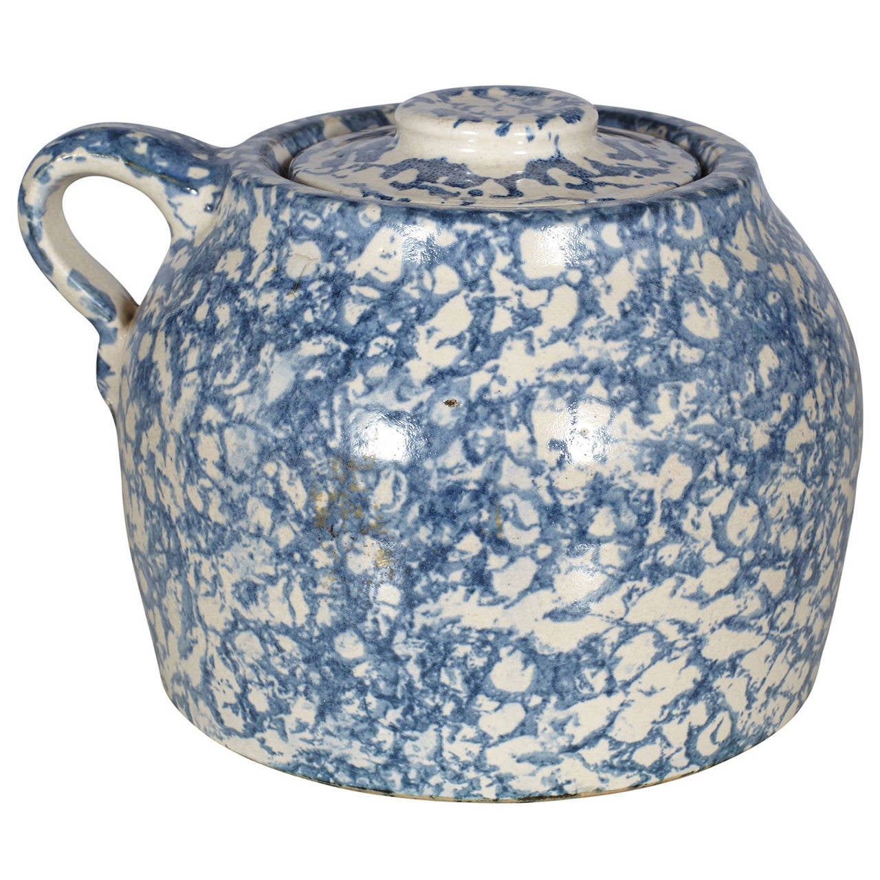 Rare 1880's Sponge-ware Bean Pot at 1stDibs