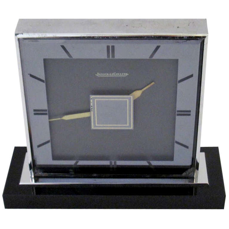 Rare Jaeger LeCoultre Desk Clock with Doubleface - Swiss 1937 at 1stDibs