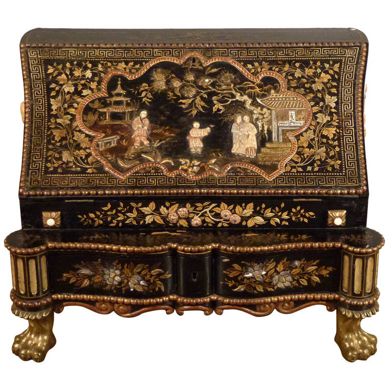 Dutch Lacquer Table Secretary For Sale at 1stDibs