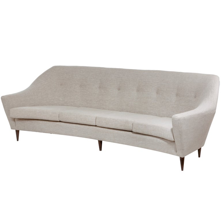Large Italian Sofa with Polished Legs at 1stDibs