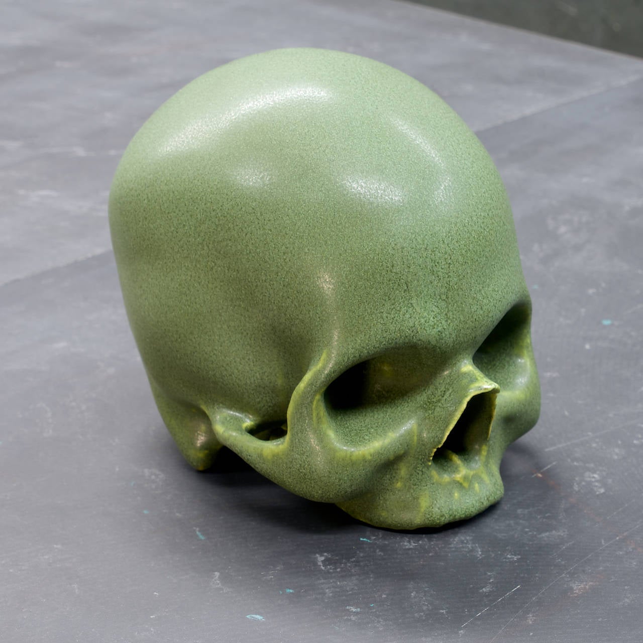 Arts and Crafts Style Glazed Pottery Skull Sculpture at 1stDibs | skull ...