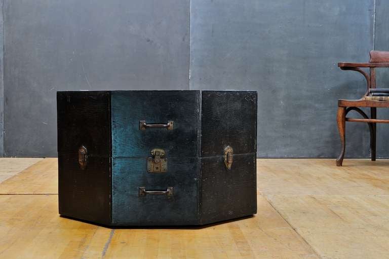 Vtg 1930s Oddball Wooden Octagonal Case Box For Sale at 1stDibs