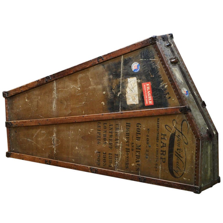 Monumental Victorian Lyon Harp Steamer Trunk Case at 1stdibs