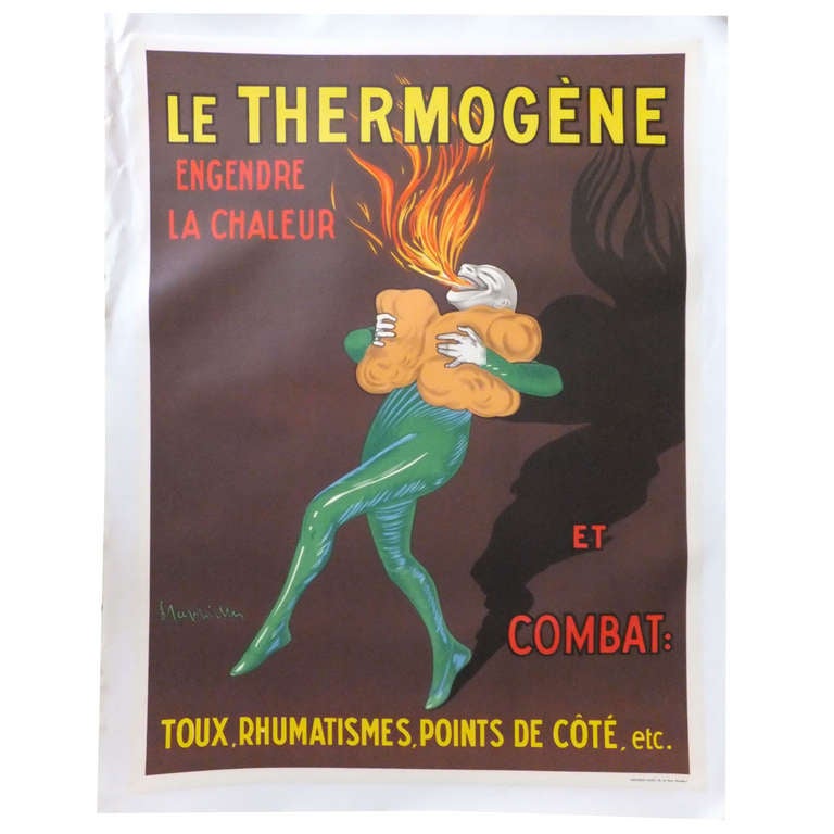 Vintage Le Thermogene Poster For Sale at 1stDibs