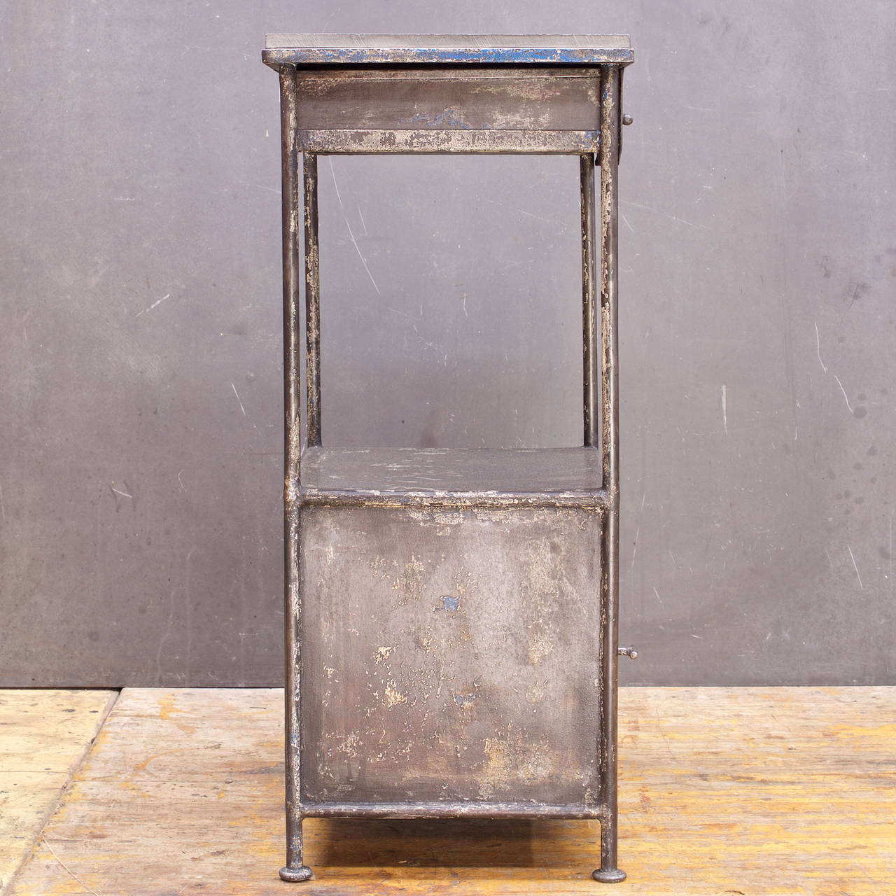 Industrial Industrial Steel Slate Bedside Table Cabinet Console ...
