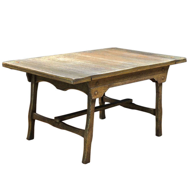 1920's American Folk Art Country Tavern Kitchen Work Dining Table at ...