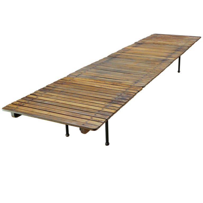 Low Modernist Birch Slat Table at 1stDibs