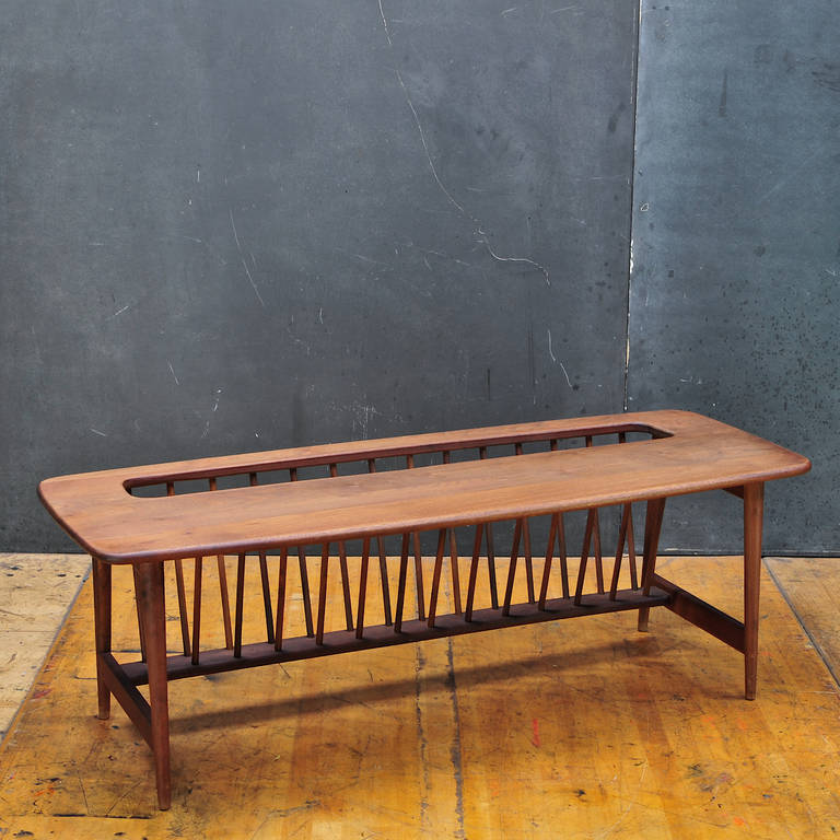 Arthur Umanoff Walnut Magazine Rack Coffee Table at 1stDibs | arthur ...