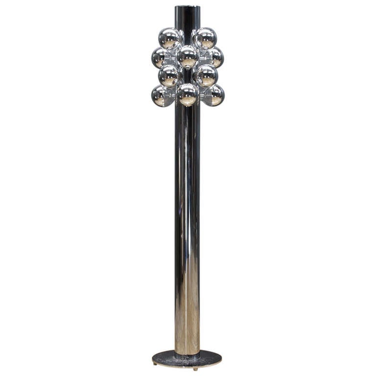 Chrome Tower Bulb Tree Floor Lamp at 1stDibs