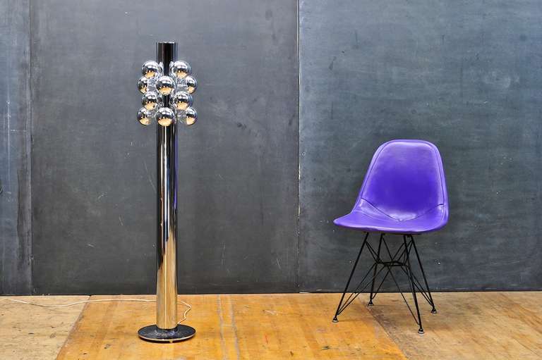 Chrome Tower Bulb Tree Floor Lamp at 1stDibs
