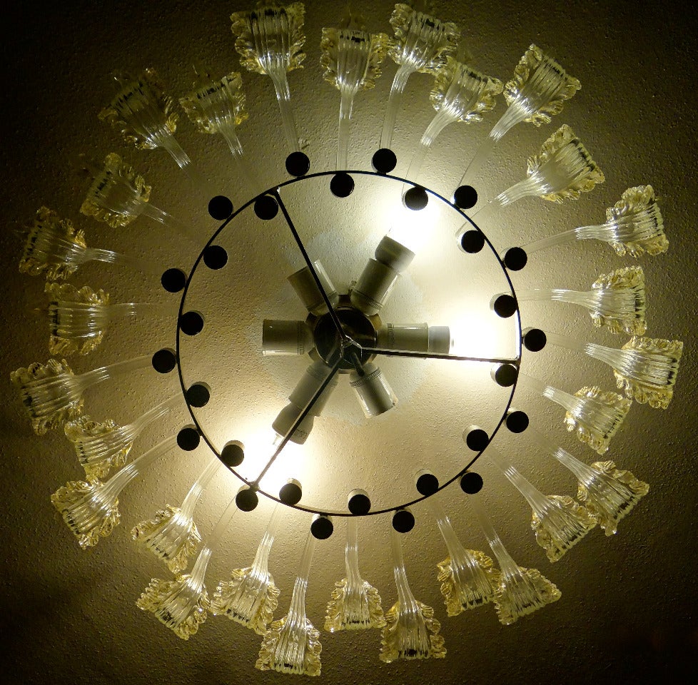 Superb Pair of Royal Ceiling Lights Attributed to Barovier and Toso at ...