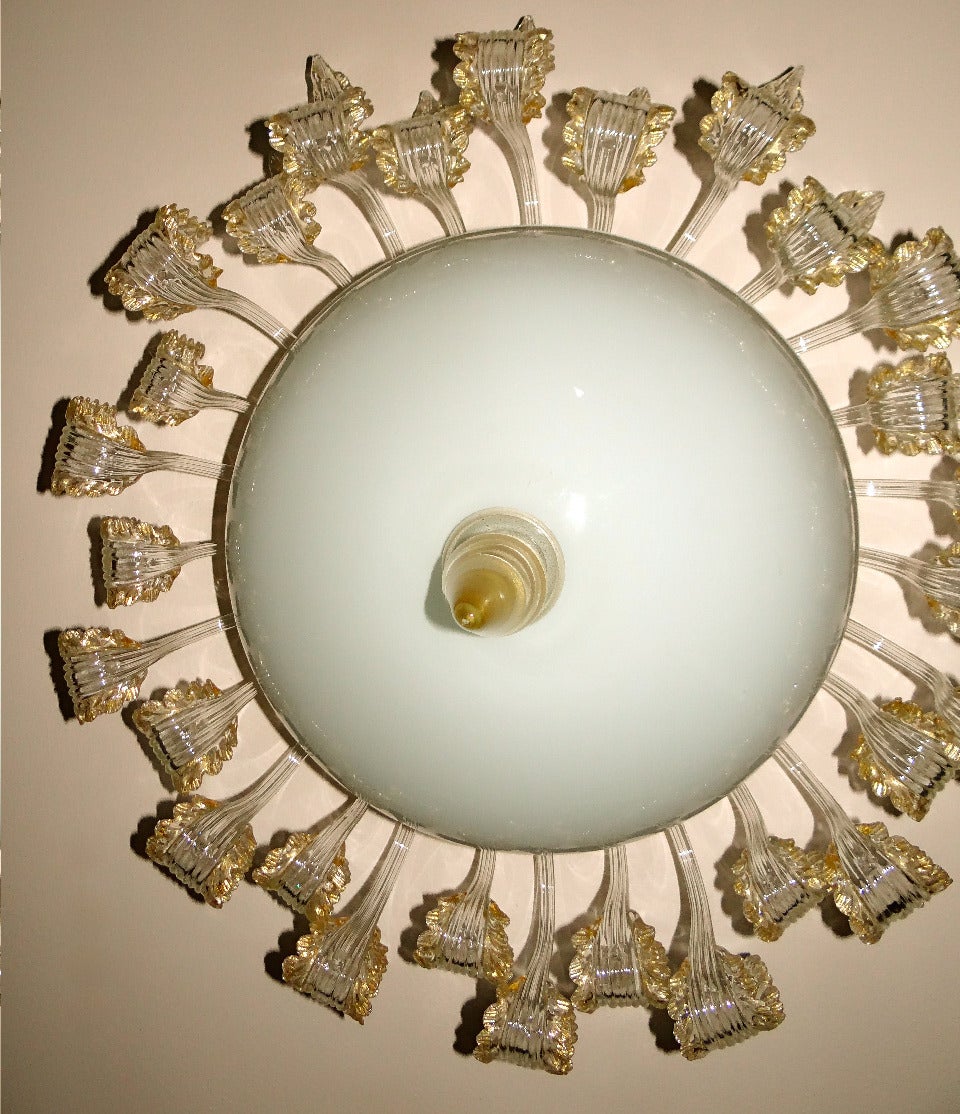 Superb Pair of Royal Ceiling Lights Attributed to Barovier and Toso at ...