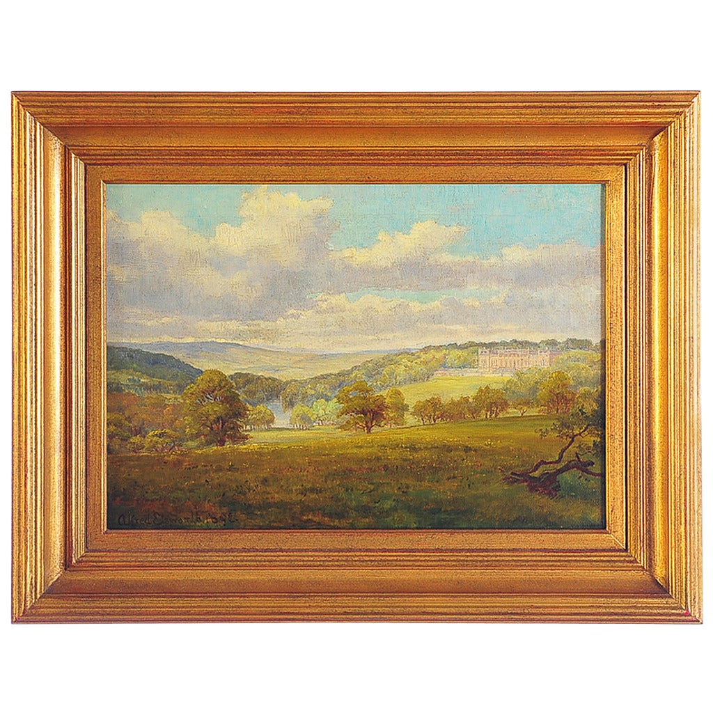 19th Century English Landscape , "Cliveden House" Oil Painting by ...