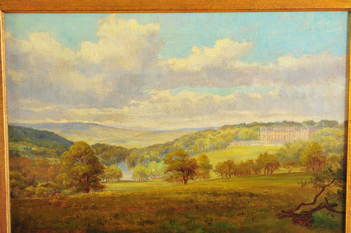 19th Century English Landscape , "Cliveden House" Oil Painting by ...