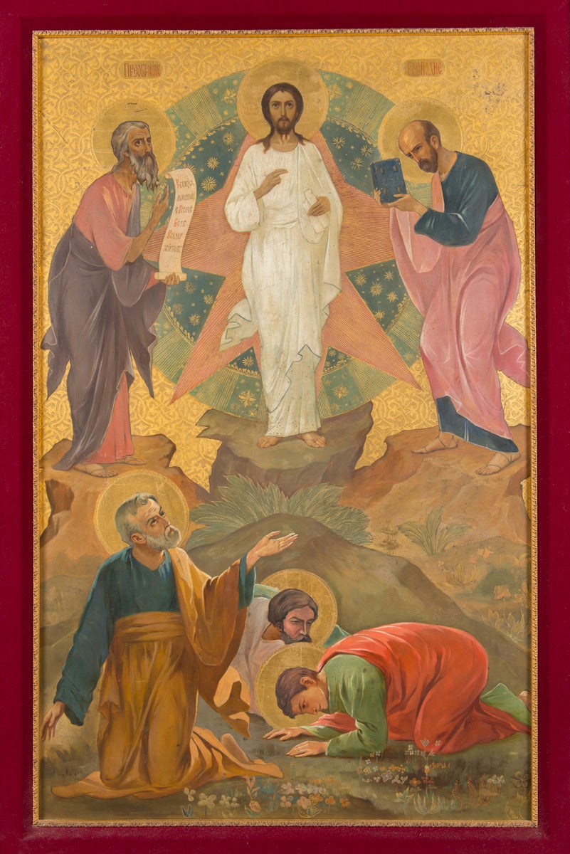 A Large Antique Russian Icon Depicting the Transfiguration of Jesus ...