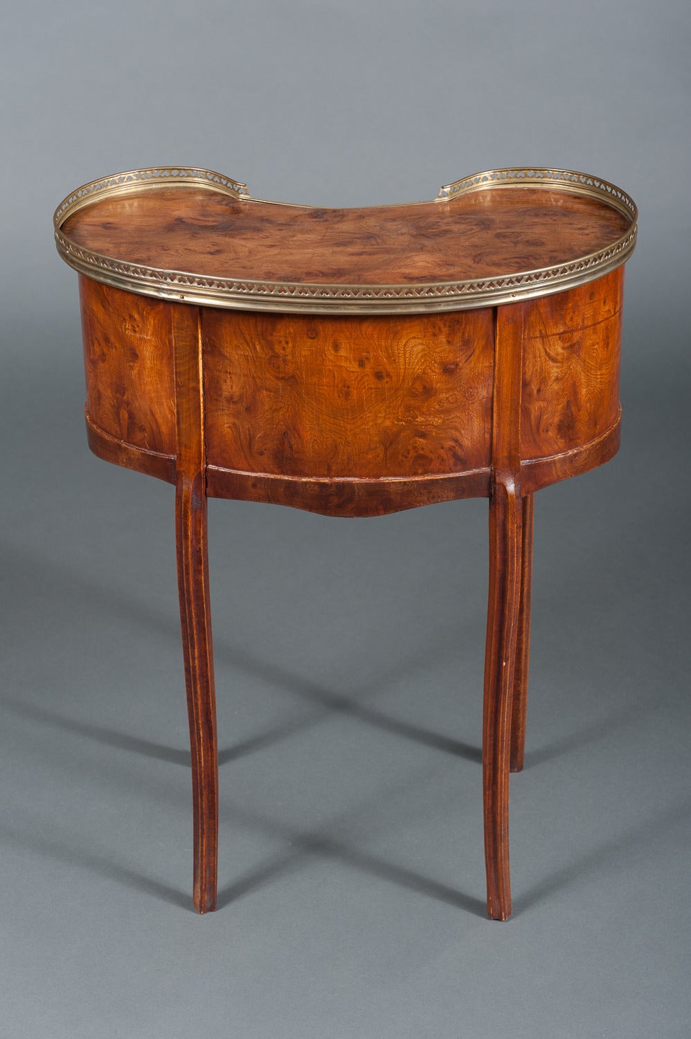 A Pair of French Brass-Mounted Kidney Shaped Side Tables with Drawers ...