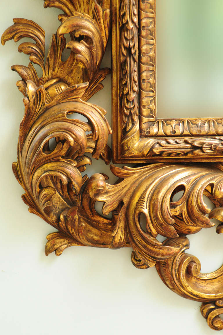 Very Fine Late 19th Century Italian Rococo Style Carved Wood Mirror at ...