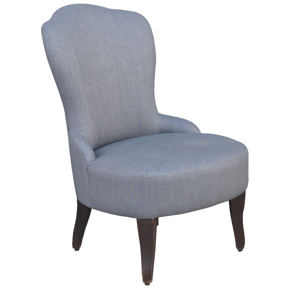 Petite French 1920's Clover Back Slipper Chair at 1stDibs