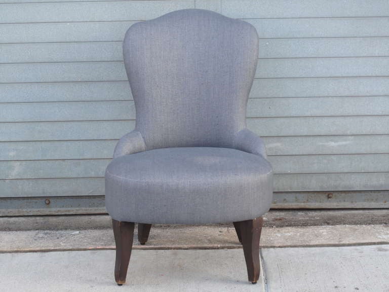 Petite French 1920's Clover Back Slipper Chair at 1stDibs