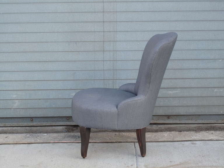 Petite French 1920's Clover Back Slipper Chair at 1stDibs