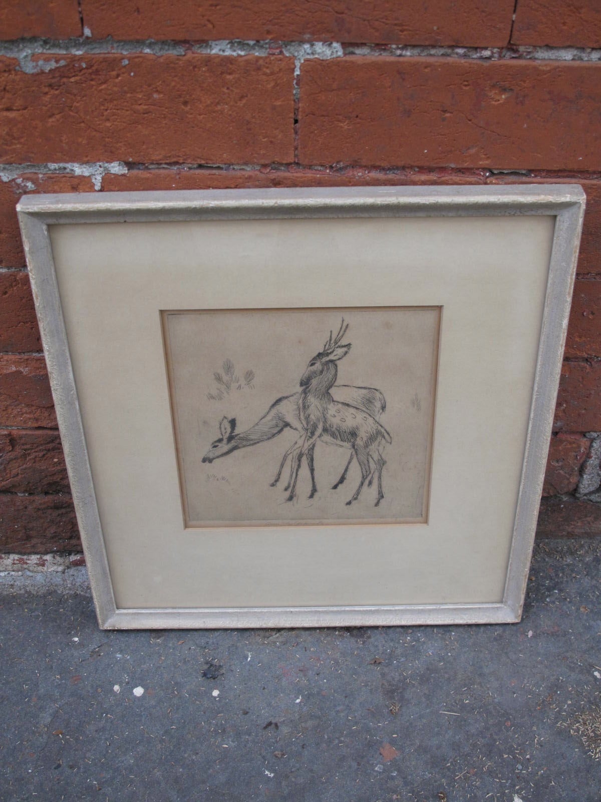 Anne Goldthwaite Deer Etching For Sale at 1stDibs