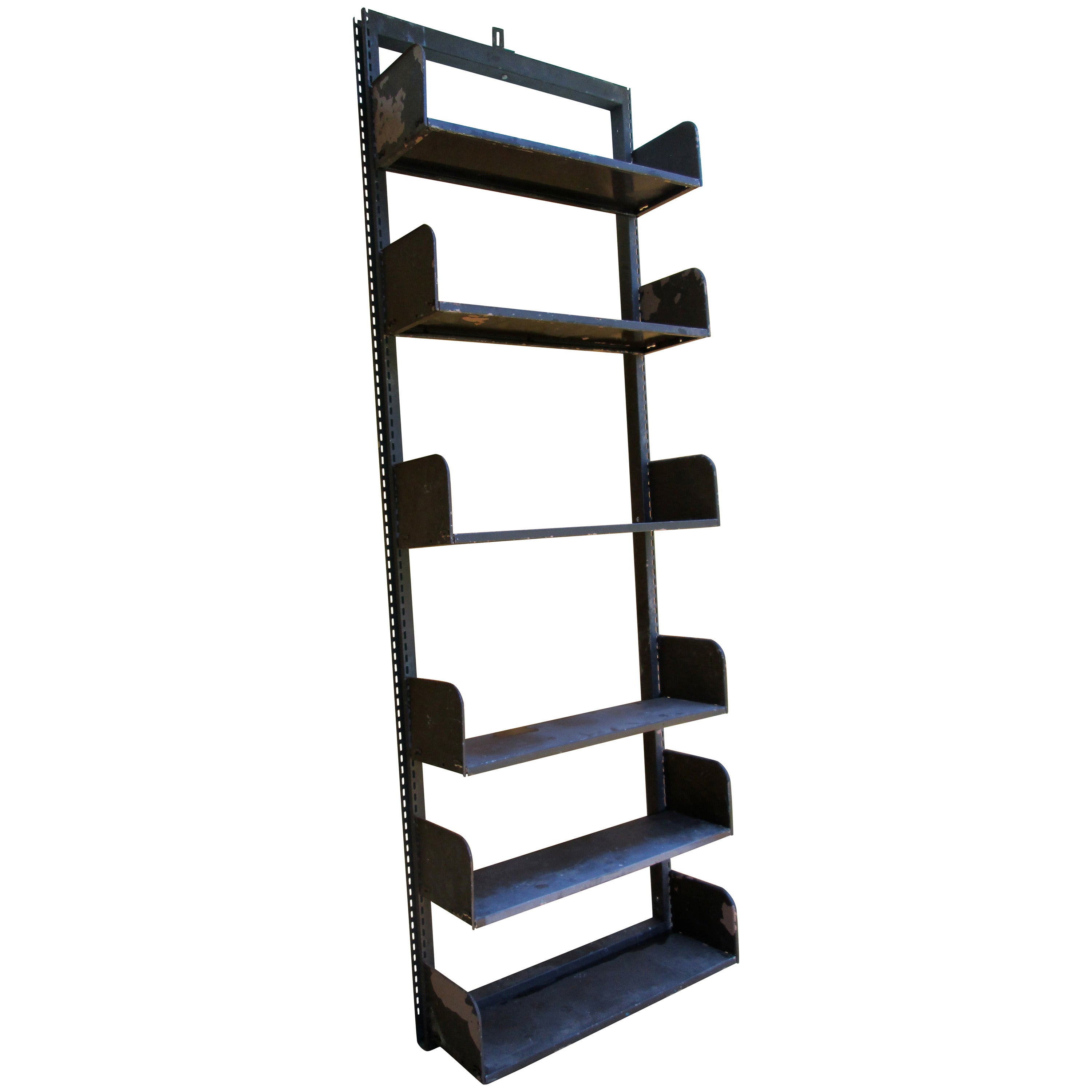 Adjustable Industrial Library Shelves at 1stDibs