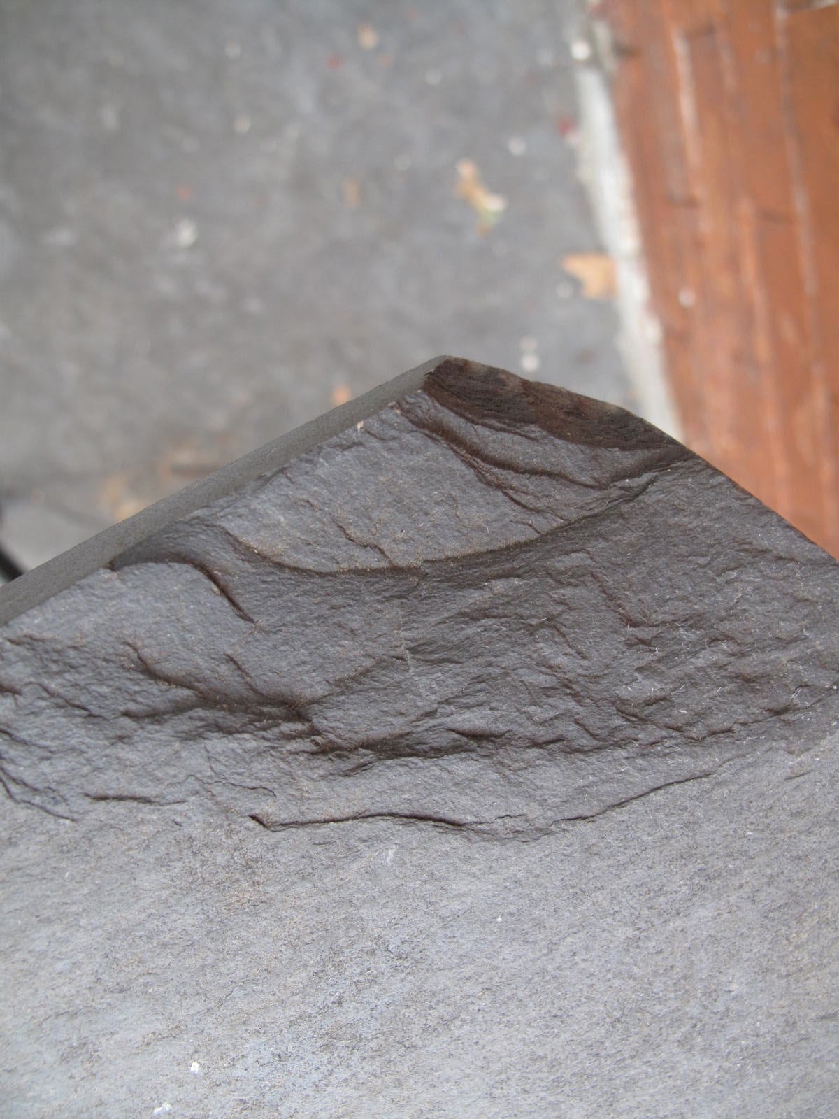 Mid-Century Hexagonal Slate Table on Tripod Iron Base at 1stDibs