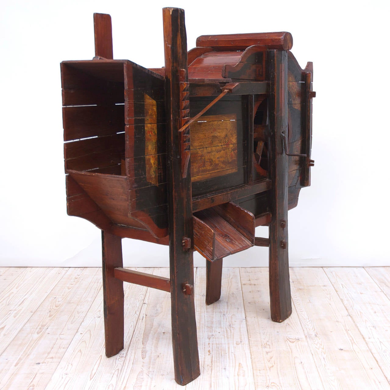 19th Century Wooden Chinese Rice Thresher with Painted Scenes For Sale ...