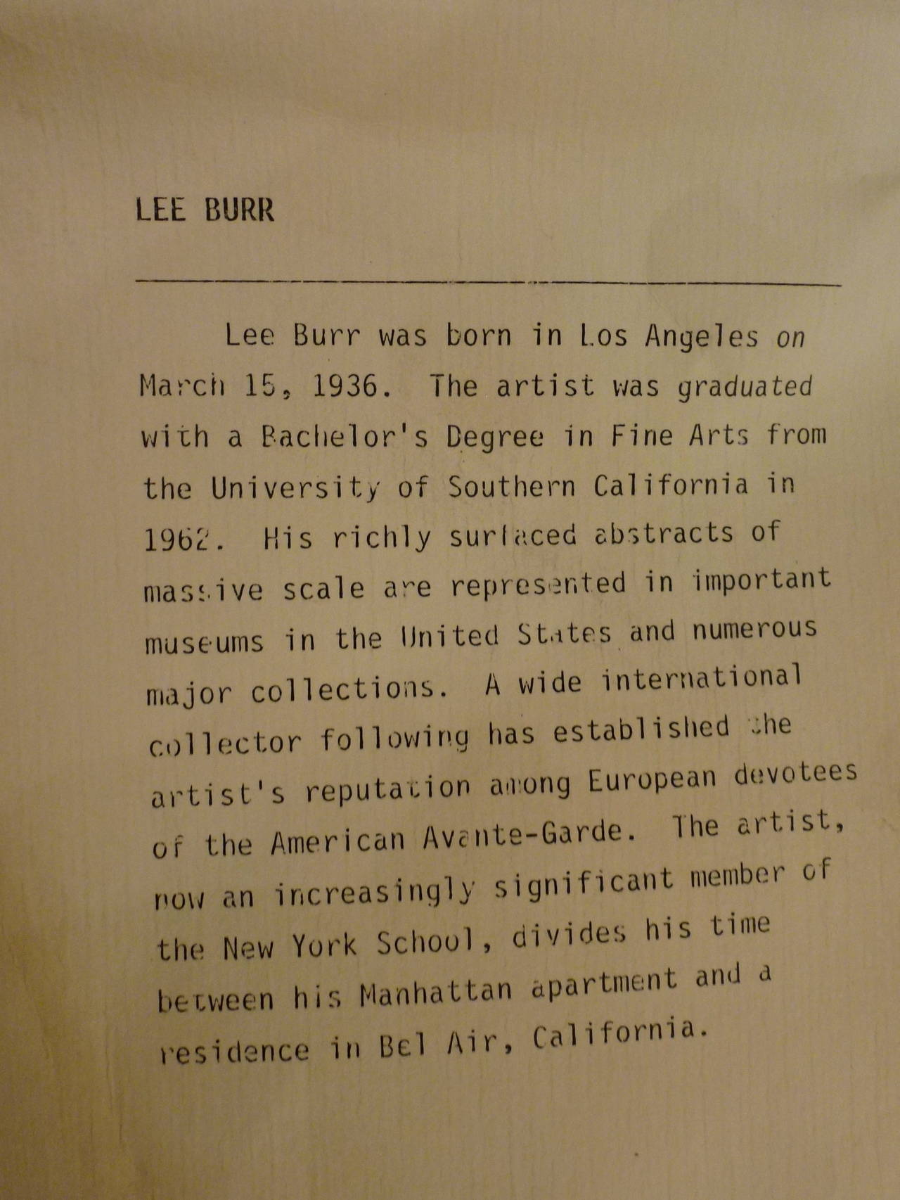 Exceptional Abstract Painting by Lee Burr For Sale at 1stDibs