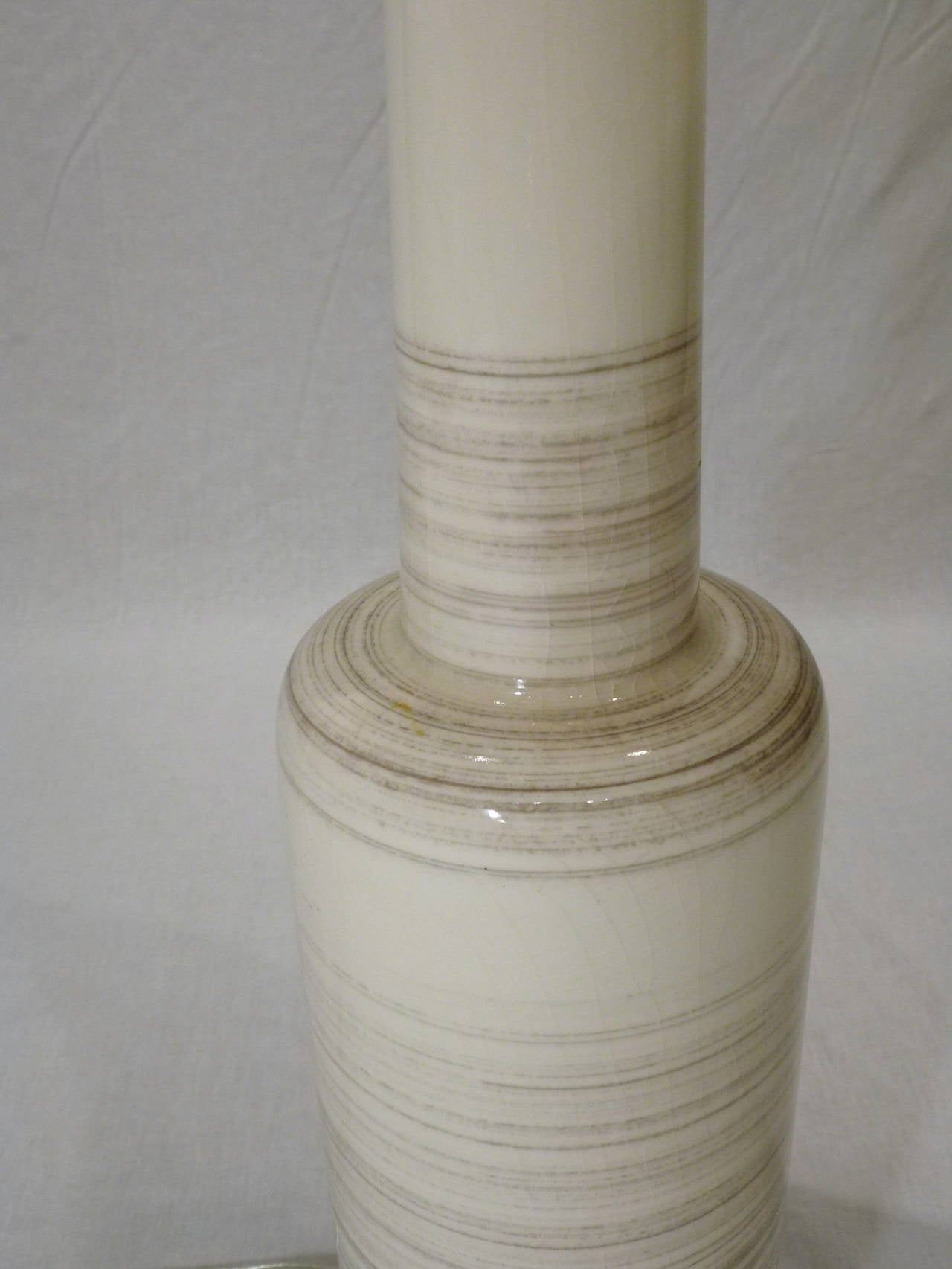 Pair of Stiffel Strie Porcelain Lamps For Sale at 1stDibs