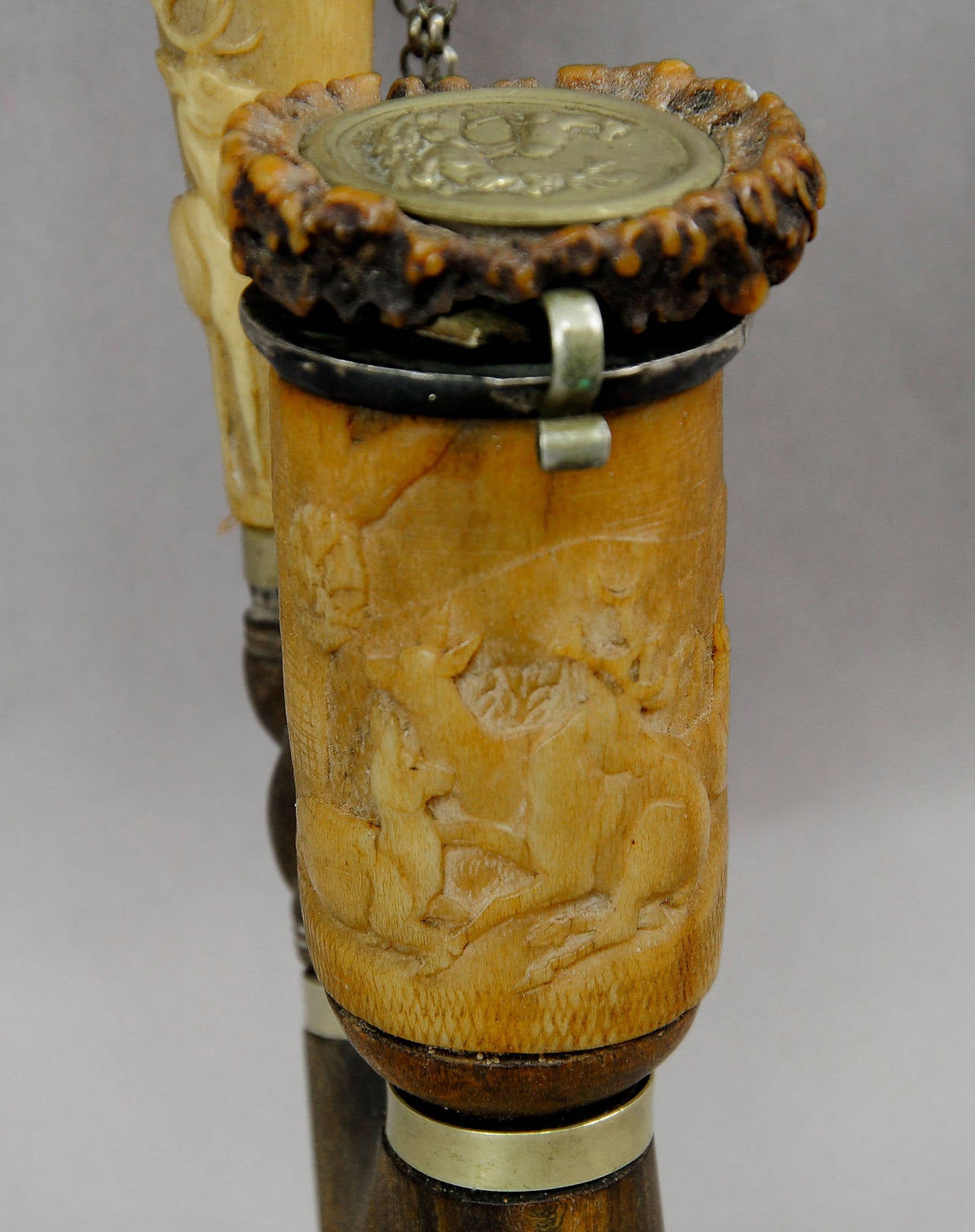 Large High Relief Carved Horn Tobacco Pipe at 1stDibs | large tobacco ...