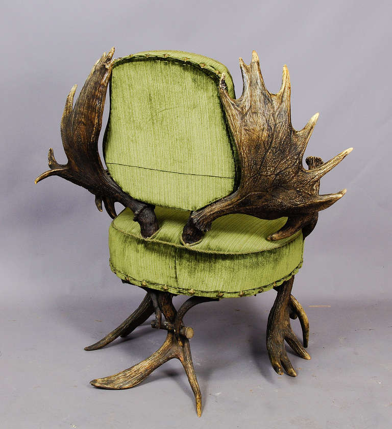 Grandiose Antique Moose Antler Chair, Austria, circa 1880 at 1stDibs