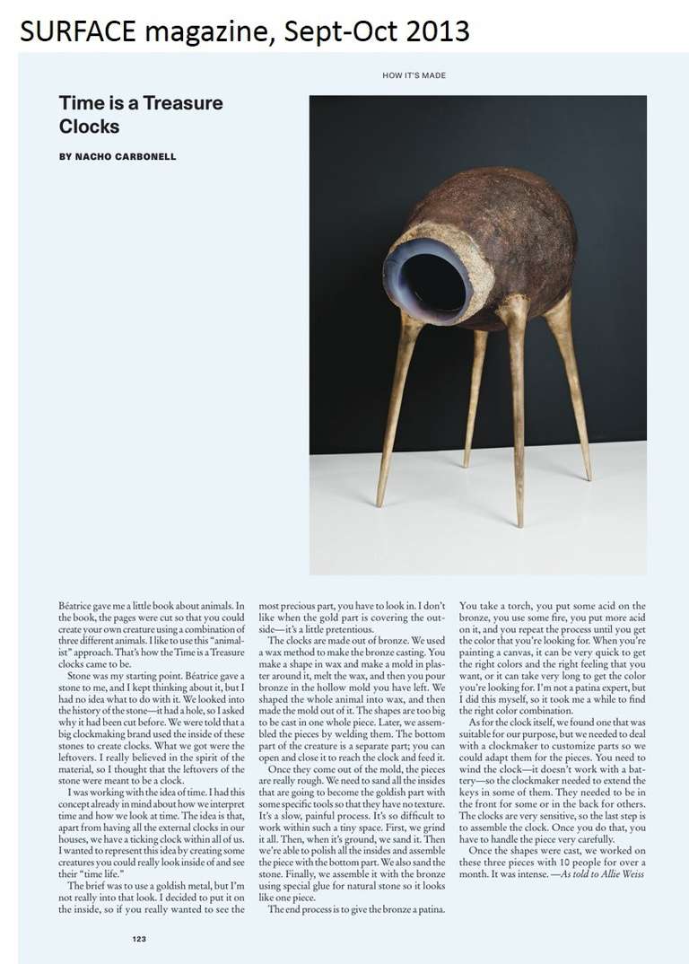 'Time Is A Treasure I' Bronze Sculpture and Animal Clock by Nacho ...