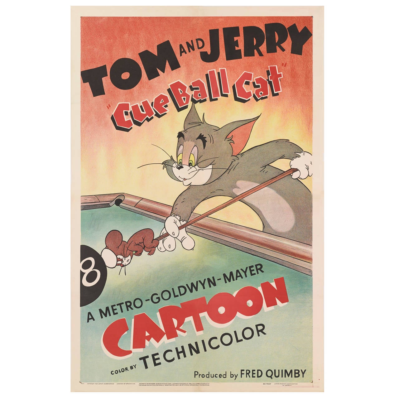 "Cue Ball Cat" Original US Film Poster at 1stDibs