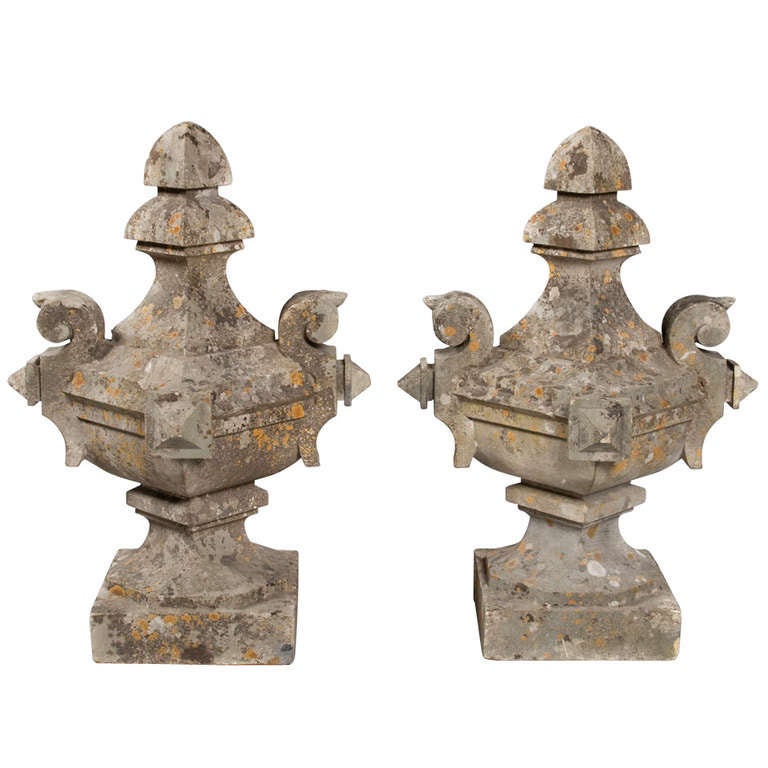 French Limestone Gate Finials at 1stDibs