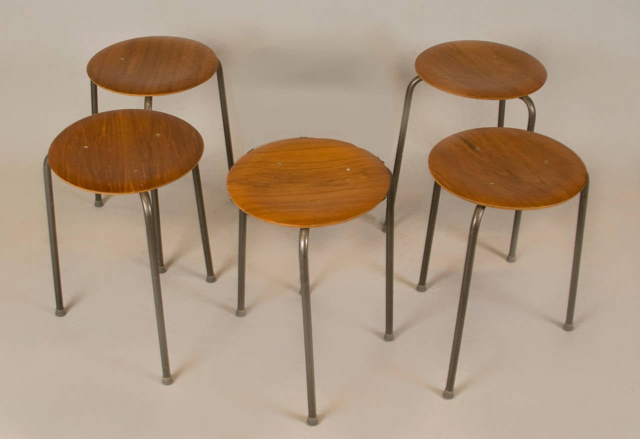 Early Set of Arne Jacobsen Dot Stools at 1stDibs | dot stool arne jacobsen