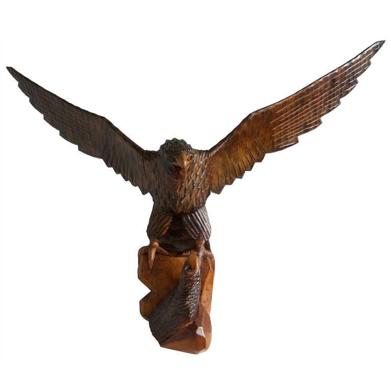 Large Hand Carved EAGLE, Russian, Fully Stamped, Large 1930's at ...