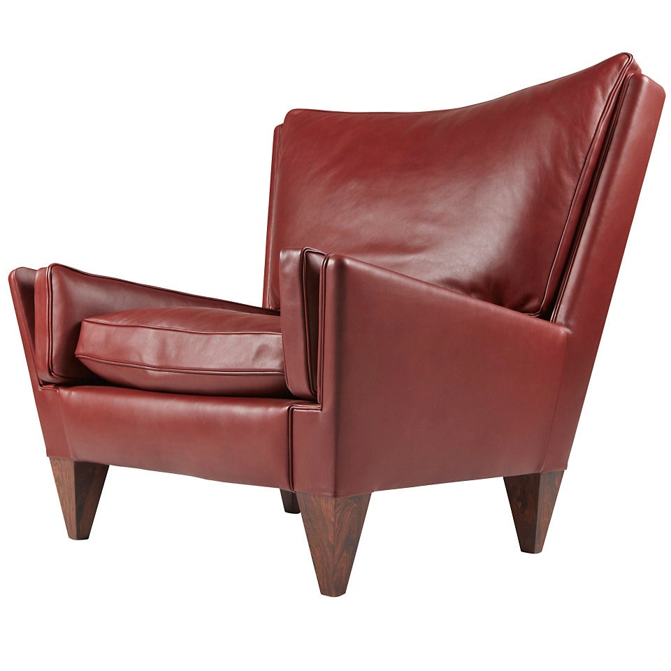 Illum Wikkelso Rosewood and Leather Armchair at 1stDibs