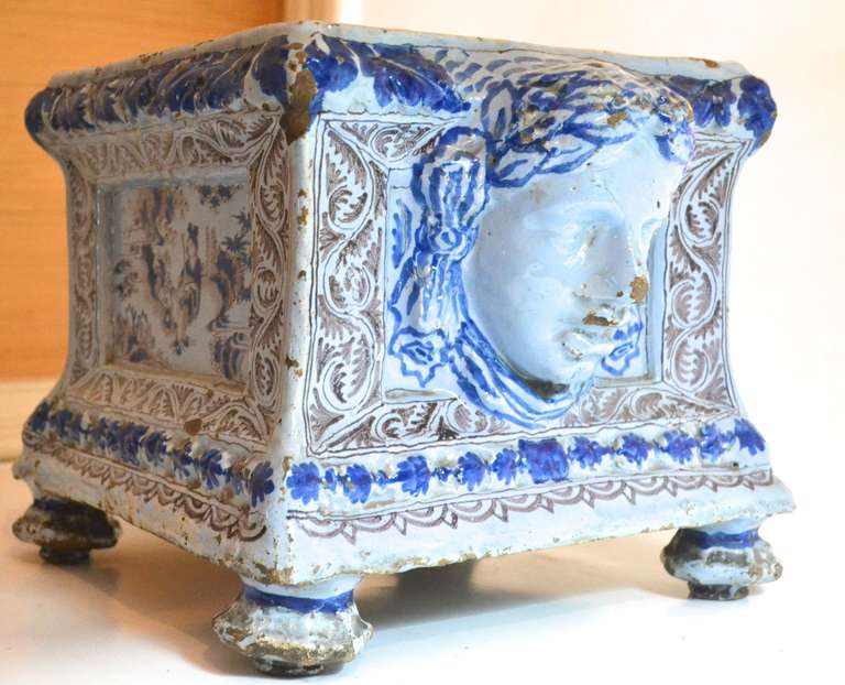 18th Century Dutch Delft Stove Bottom For Sale at 1stDibs