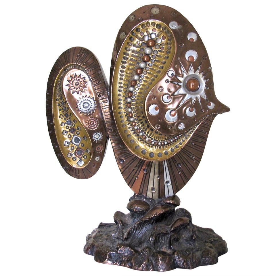 Decorative Metal Sculpture of a Fish by Giovanni Schoeman at 1stDibs