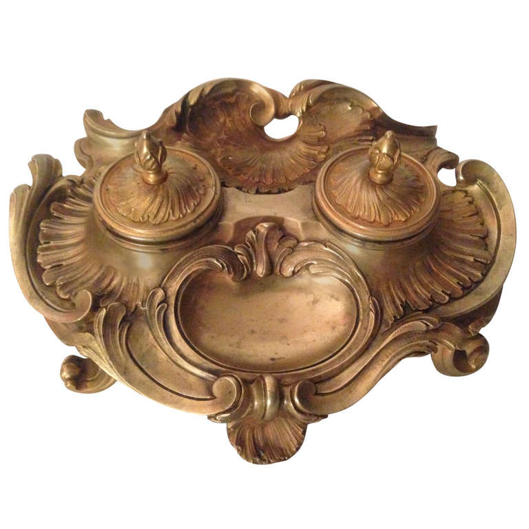 19th Century French Napoleon III inkstand in Bronze Gold For Sale at ...