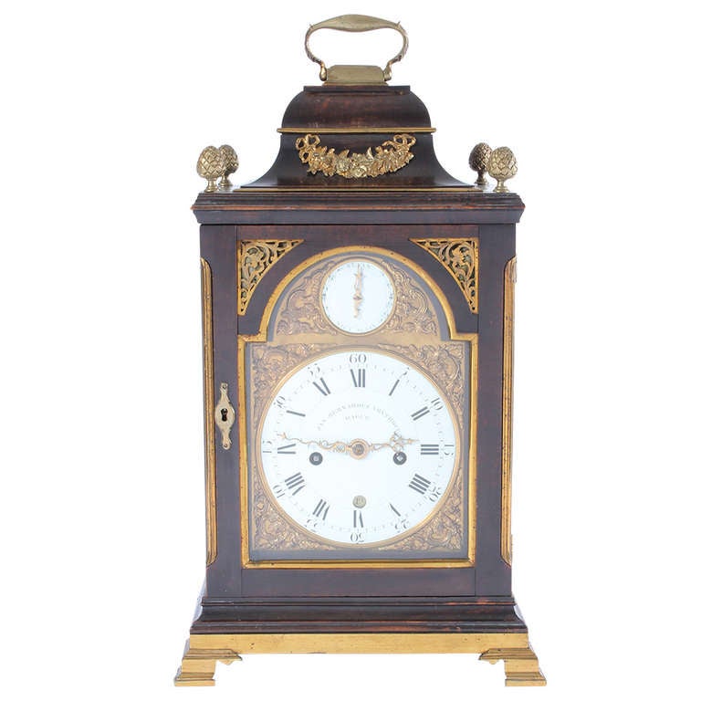 A Dutch Ebonised Brass Mounted Table Clock by J.B. Vrijthoff circa 1770 ...
