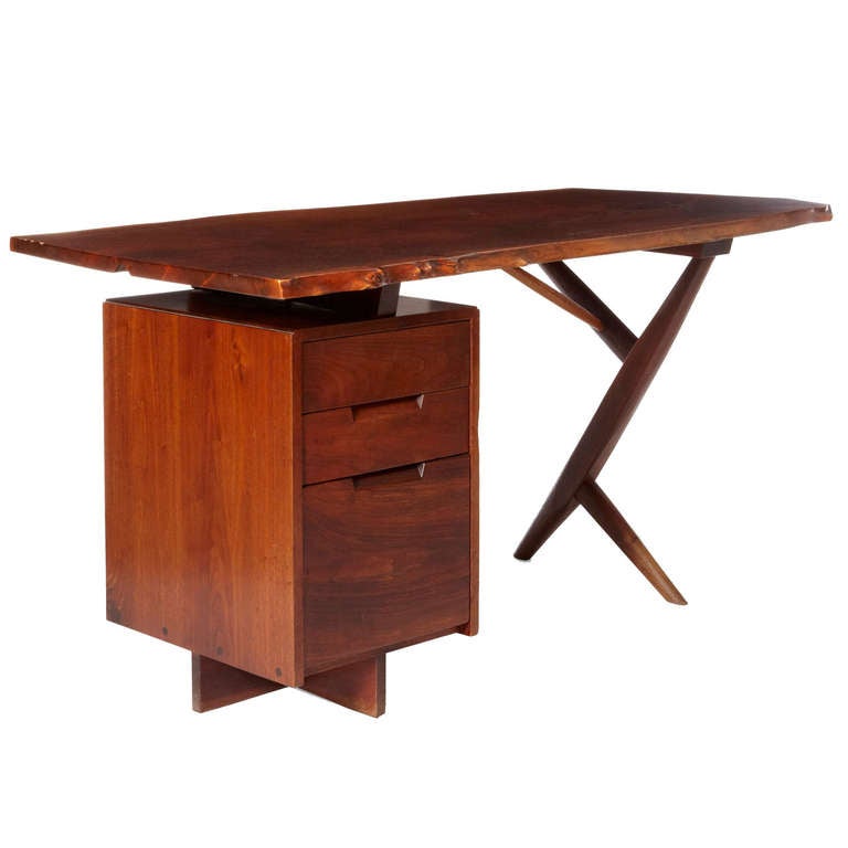 George Nakashima, Walnut "Conoid" Desk For Sale at 1stDibs