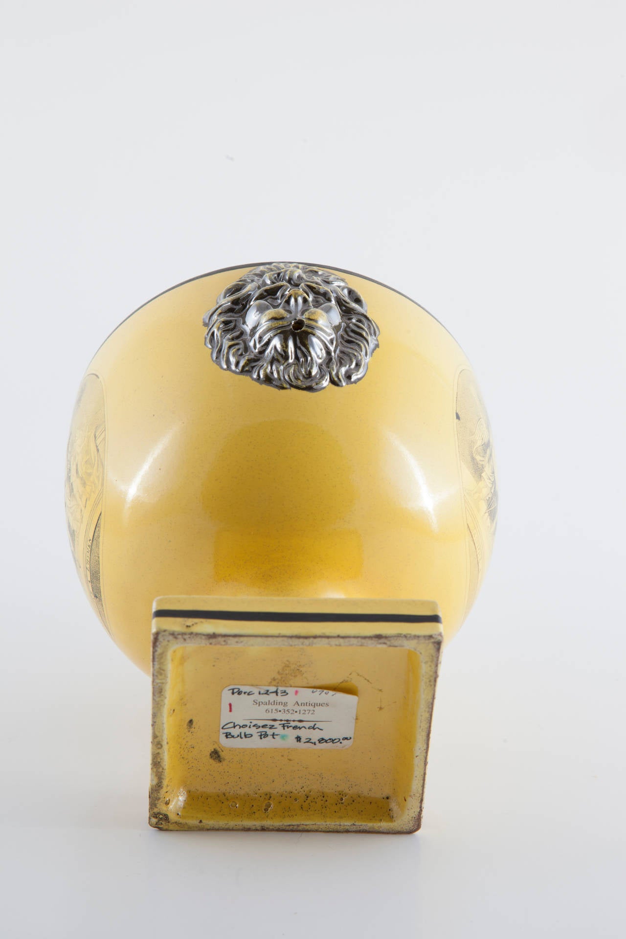 19th Century French Choisez Bulb Pot in Yellow Glaze For Sale at 1stDibs