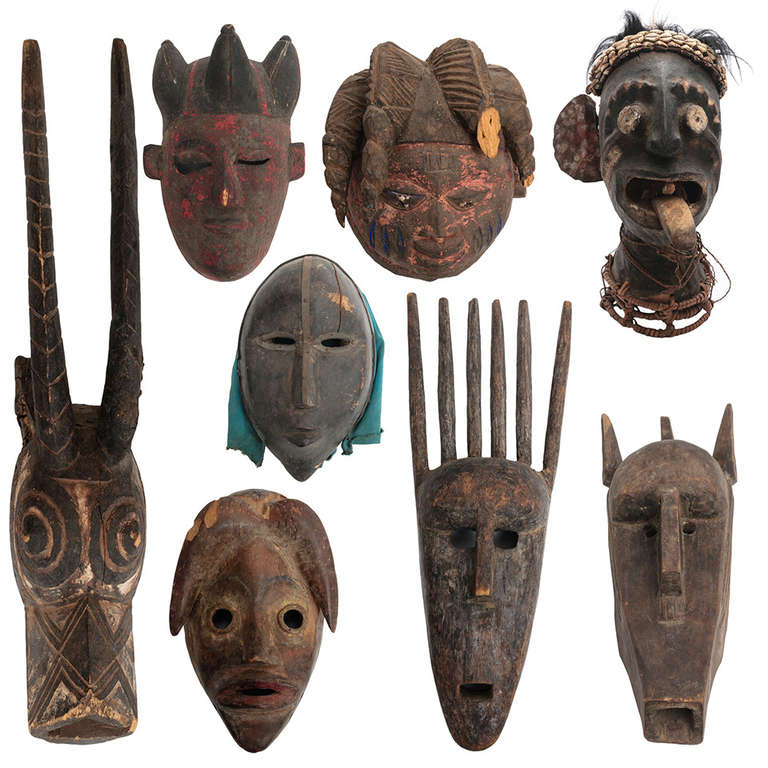Collection of 8 African Masks at 1stDibs