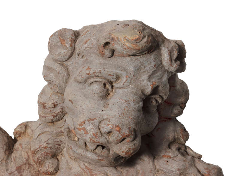 Early 18th Century Dutch Wood Carving of Pair of Lions with Coat of ...