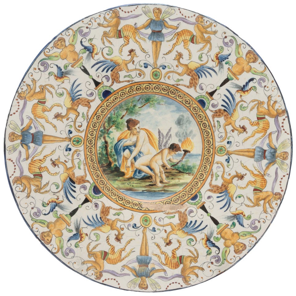 Italian Faience Charger at 1stDibs