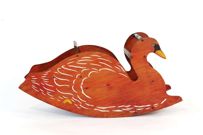 Hand-Painted Children's Swan Rocker For Sale at 1stDibs | antique swan ...
