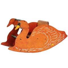 Hand-Painted Children's Swan Rocker For Sale at 1stDibs | antique swan ...